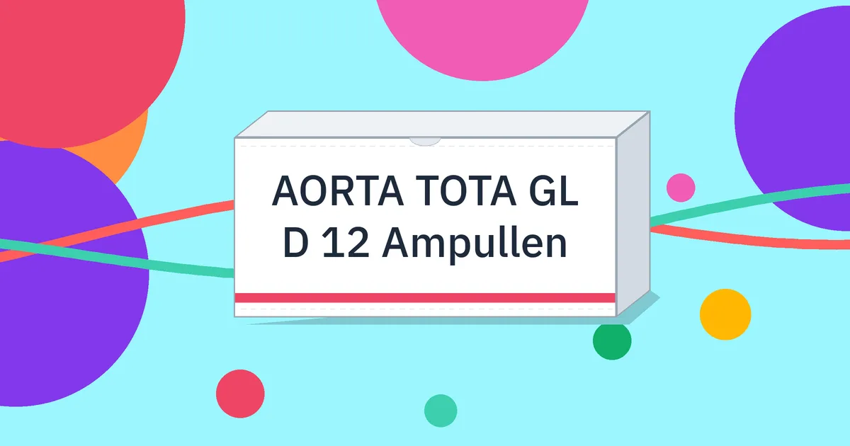 Symbolbild: Packung mit der Aufschrift AORTA TOTA GL D 12 Ampullen (PZN 02901523) – Verfügbarkeit und Bezug in Apotheken in Frankfurt am Main