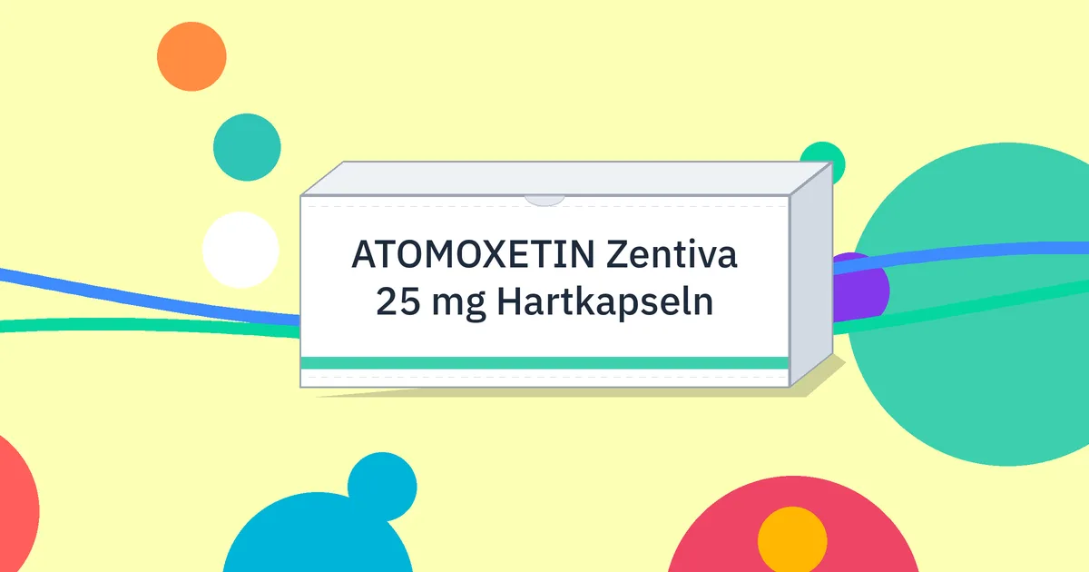 Symbolbild: Packung mit der Aufschrift ATOMOXETIN Zentiva 25 mg Hartkapseln (PZN 19433061) – Verfügbarkeit und Bezug in Apotheken in Frankfurt am Main