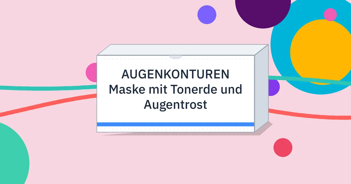 Symbolbild: Packung mit der Aufschrift AUGENKONTUREN Maske mit Tonerde und Augentrost (PZN 14161451) – Verfügbarkeit und Bezug in Apotheken in Frankfurt am Main