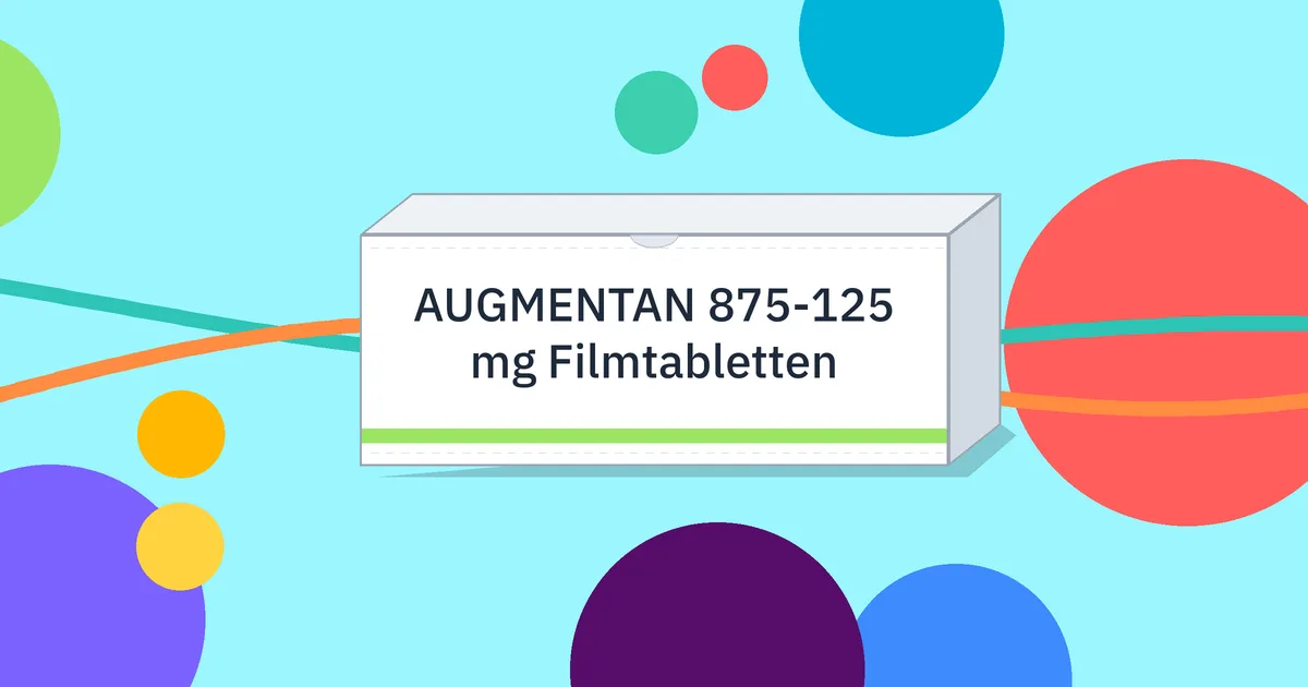Symbolbild: Packung mit der Aufschrift AUGMENTAN 875-125 mg Filmtabletten (PZN 18834384) – Verfügbarkeit und Bezug in Apotheken in Frankfurt am Main