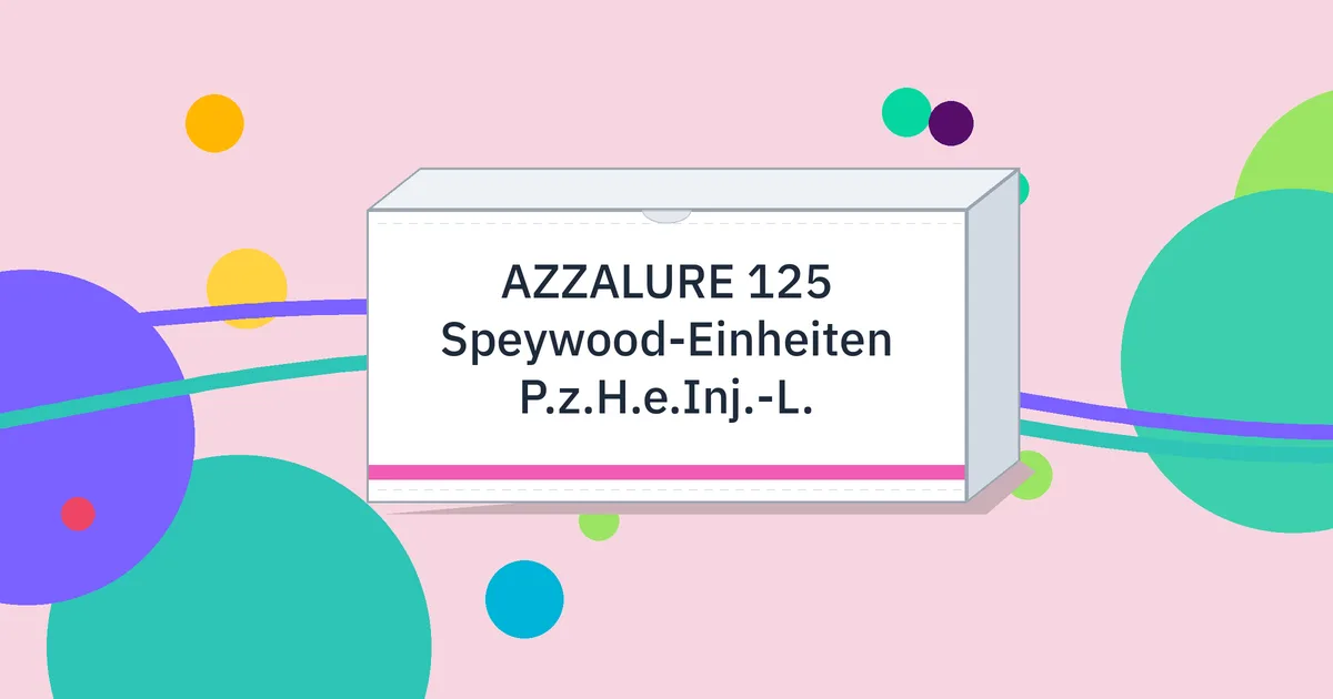 Symbolbild: Packung mit der Aufschrift AZZALURE 125 Speywood-Einheiten P.z.H.e.Inj.-L. (PZN 16000835) – Verfügbarkeit und Bezug in Apotheken in Frankfurt am Main