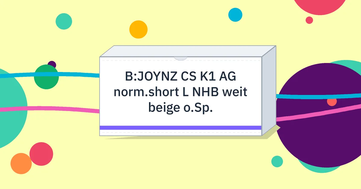 Symbolbild: Packung mit der Aufschrift B:JOYNZ CS K1 AG norm.short L NHB weit beige o.Sp. (PZN 20535737) – Verfügbarkeit und Bezug in Apotheken in Frankfurt am Main
