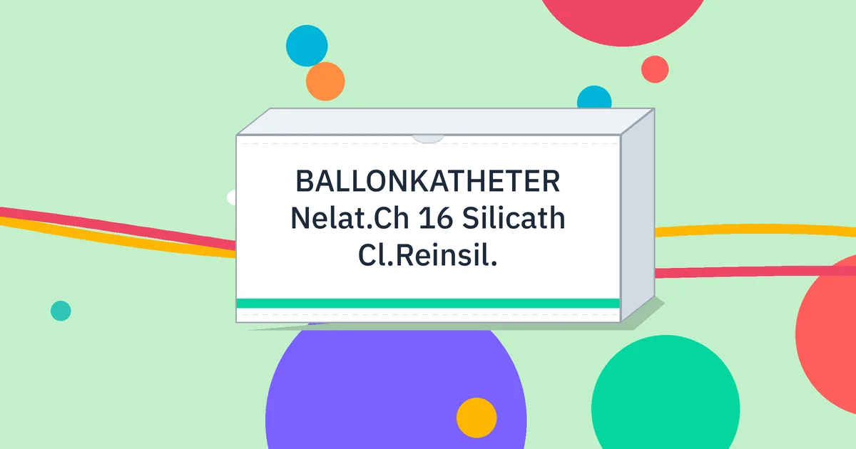 Symbolbild: Packung mit der Aufschrift BALLONKATHETER Nelat.Ch 16 Silicath Cl.Reinsil. (PZN 02648969) – Verfügbarkeit und Bezug in Apotheken in Frankfurt am Main
