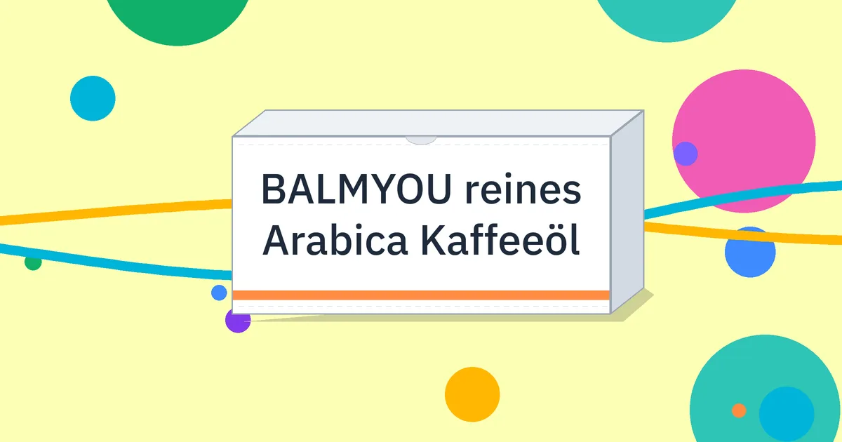 Symbolbild: Packung mit der Aufschrift BALMYOU reines Arabica Kaffeeöl (PZN 14308836) – Verfügbarkeit und Bezug in Apotheken in Frankfurt am Main