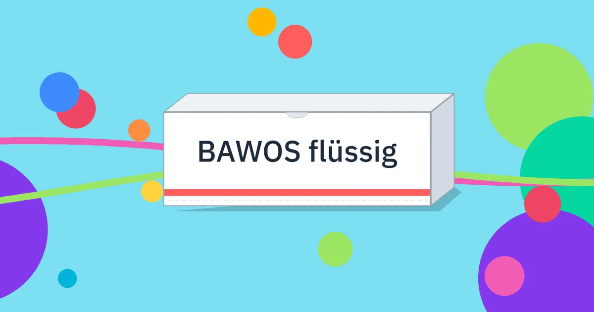 Symbolbild: Packung mit der Aufschrift BAWOS flüssig (PZN 07414897) – Verfügbarkeit und Bezug in Apotheken in Frankfurt am Main