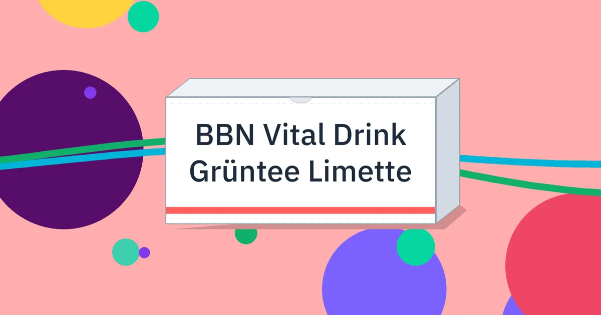 Symbolbild: Packung mit der Aufschrift BBN Vital Drink Grüntee Limette (PZN 17614002) – Verfügbarkeit und Bezug in Apotheken in Frankfurt am Main