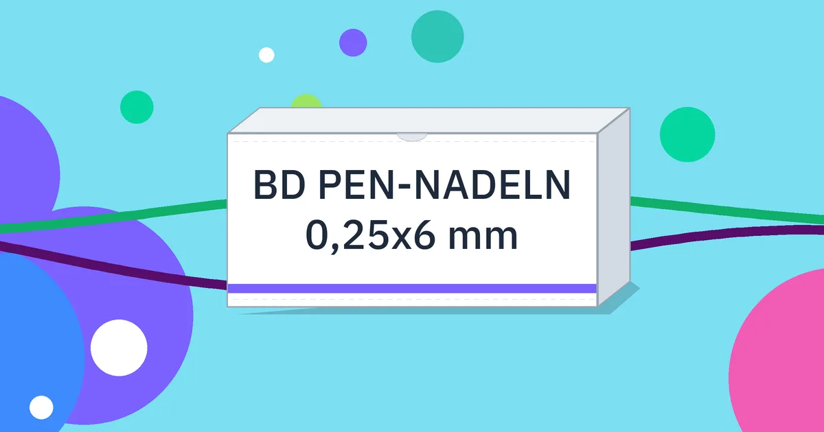 Symbolbild: Packung mit der Aufschrift BD PEN-NADELN 0,25x6 mm (PZN 16848985) – Verfügbarkeit und Bezug in Apotheken in Frankfurt am Main