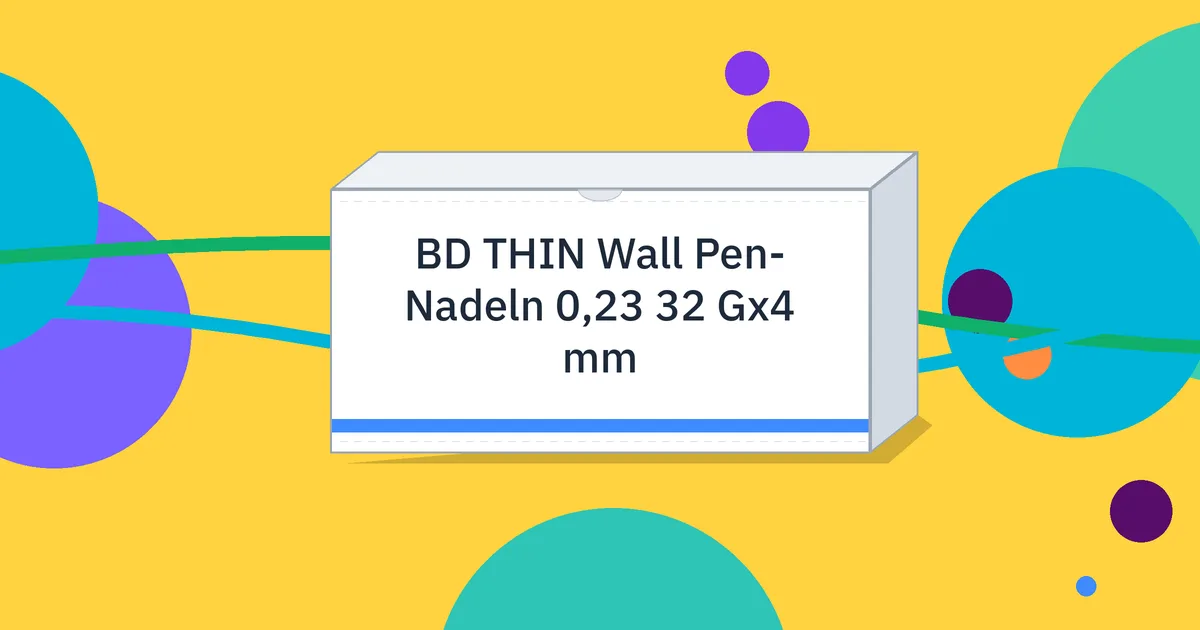 Symbolbild: Packung mit der Aufschrift BD THIN Wall Pen-Nadeln 0,23 32 Gx4 mm (PZN 15866171) – Verfügbarkeit und Bezug in Apotheken in Frankfurt am Main