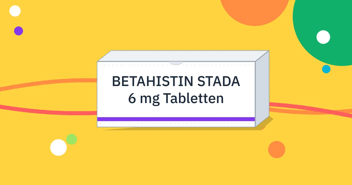 Symbolbild: Packung mit der Aufschrift BETAHISTIN STADA 6 mg Tabletten (PZN 08541907) – Verfügbarkeit und Bezug in Apotheken in Frankfurt am Main