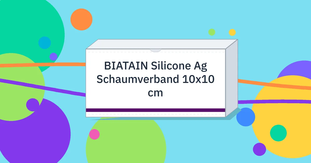 Symbolbild: Packung mit der Aufschrift BIATAIN Silicone Ag Schaumverband 10x10 cm (PZN 11381494) – Verfügbarkeit und Bezug in Apotheken in Frankfurt am Main