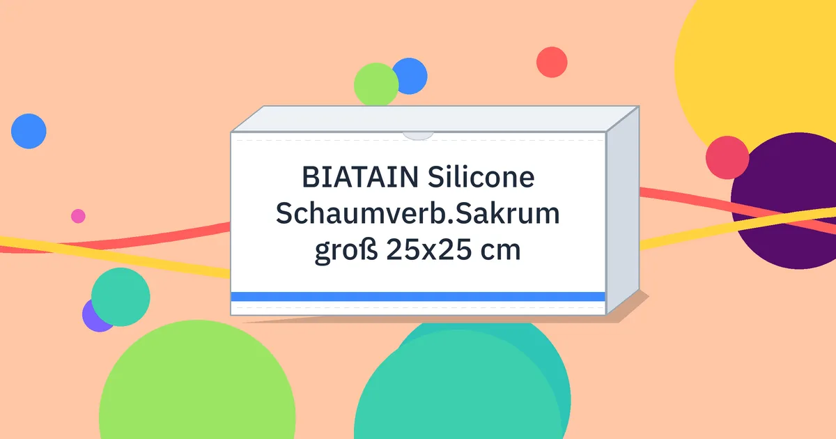 Symbolbild: Packung mit der Aufschrift BIATAIN Silicone Schaumverb.Sakrum groß 25x25 cm (PZN 19689286) – Verfügbarkeit und Bezug in Apotheken in Frankfurt am Main