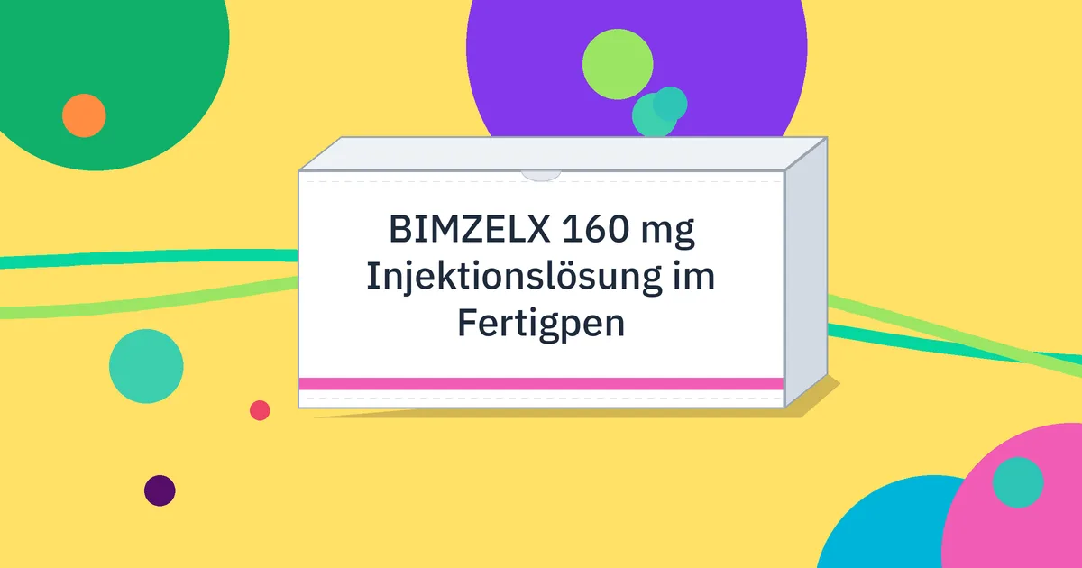Symbolbild: Packung mit der Aufschrift BIMZELX 160 mg Injektionslösung im Fertigpen (PZN 18400734) – Verfügbarkeit und Bezug in Apotheken in Frankfurt am Main