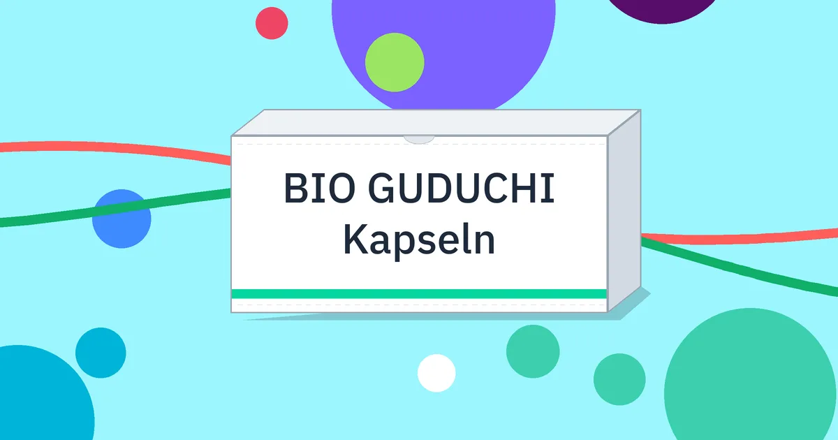 Symbolbild: Packung mit der Aufschrift BIO GUDUCHI Kapseln (PZN 16718627) – Verfügbarkeit und Bezug in Apotheken in Frankfurt am Main