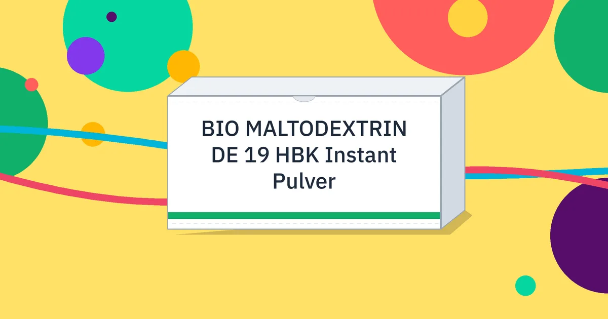Symbolbild: Packung mit der Aufschrift BIO MALTODEXTRIN DE 19 HBK Instant Pulver (PZN 06830240) – Verfügbarkeit und Bezug in Apotheken in Frankfurt am Main