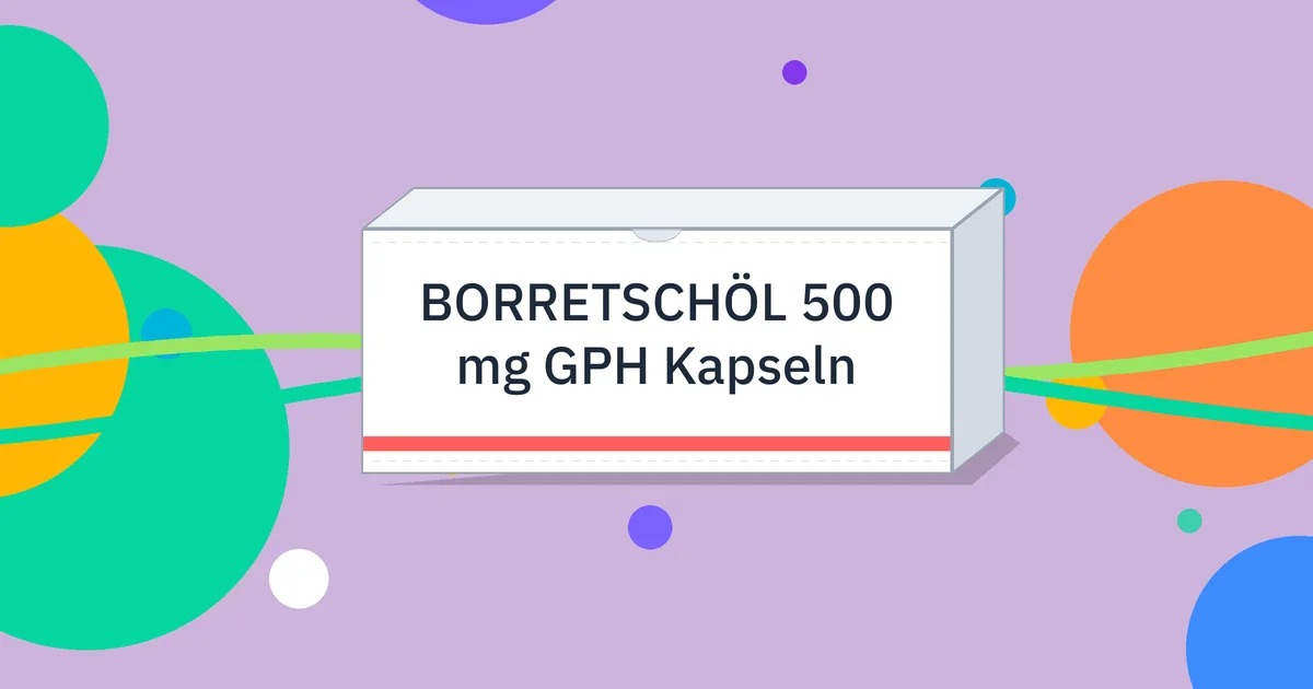 Symbolbild: Packung mit der Aufschrift BORRETSCHÖL 500 mg GPH Kapseln (PZN 09721623) – Verfügbarkeit und Bezug in Apotheken in Frankfurt am Main