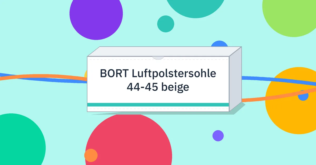 Symbolbild: Packung mit der Aufschrift BORT Luftpolstersohle 44-45 beige (PZN 03705876) – Verfügbarkeit und Bezug in Apotheken in Frankfurt am Main