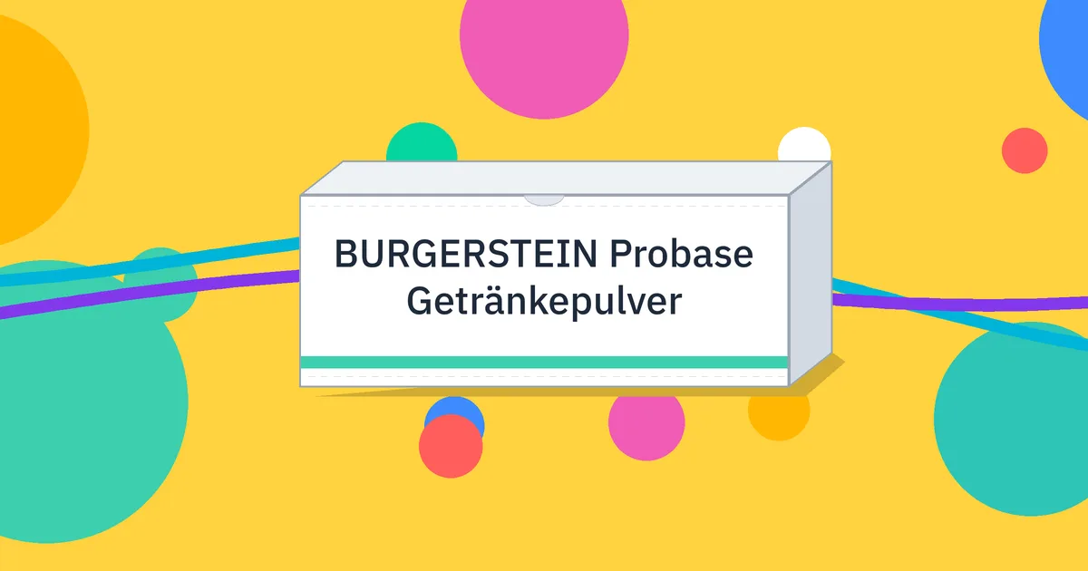 Symbolbild: Packung mit der Aufschrift BURGERSTEIN Probase Getränkepulver (PZN 14303804) – Verfügbarkeit und Bezug in Apotheken in Frankfurt am Main