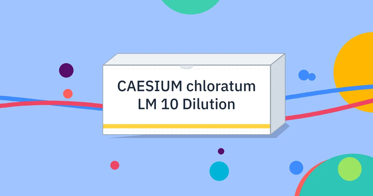 Symbolbild: Packung mit der Aufschrift CAESIUM chloratum LM 10 Dilution (PZN 12799126) – Verfügbarkeit und Bezug in Apotheken in Frankfurt am Main