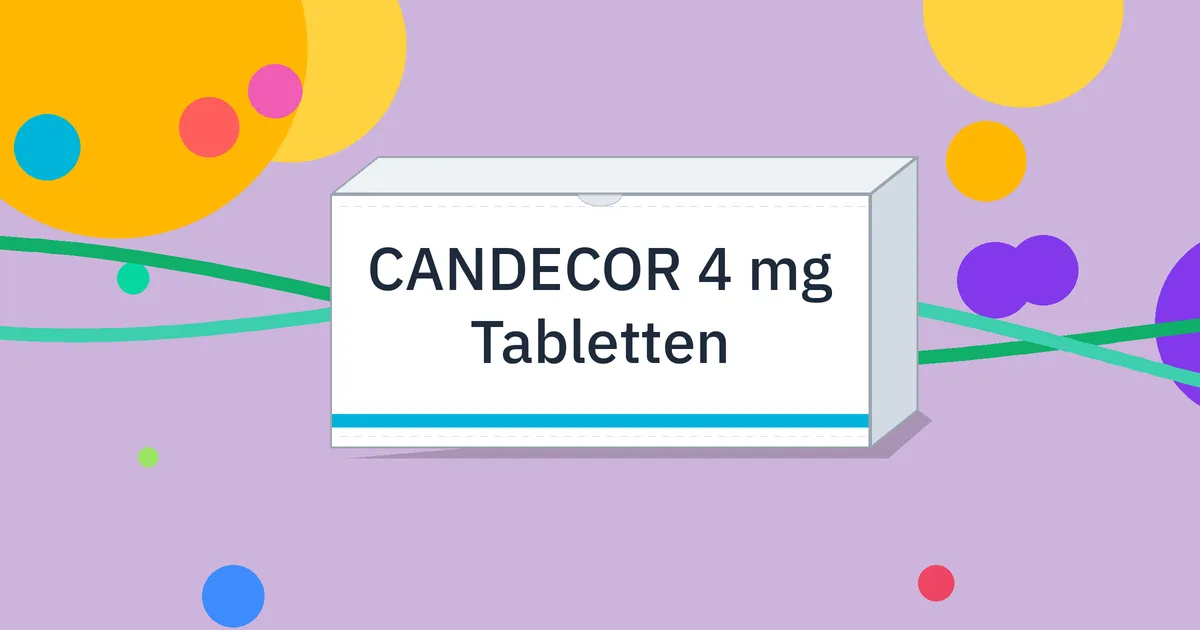 Symbolbild: Packung mit der Aufschrift CANDECOR 4 mg Tabletten (PZN 09633439) – Verfügbarkeit und Bezug in Apotheken in Frankfurt am Main