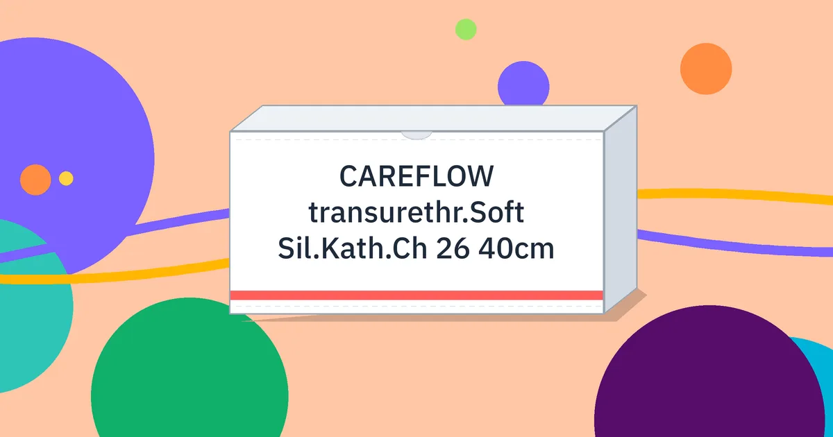 Symbolbild: Packung mit der Aufschrift CAREFLOW transurethr.Soft Sil.Kath.Ch 26 40cm (PZN 17883311) – Verfügbarkeit und Bezug in Apotheken in Frankfurt am Main