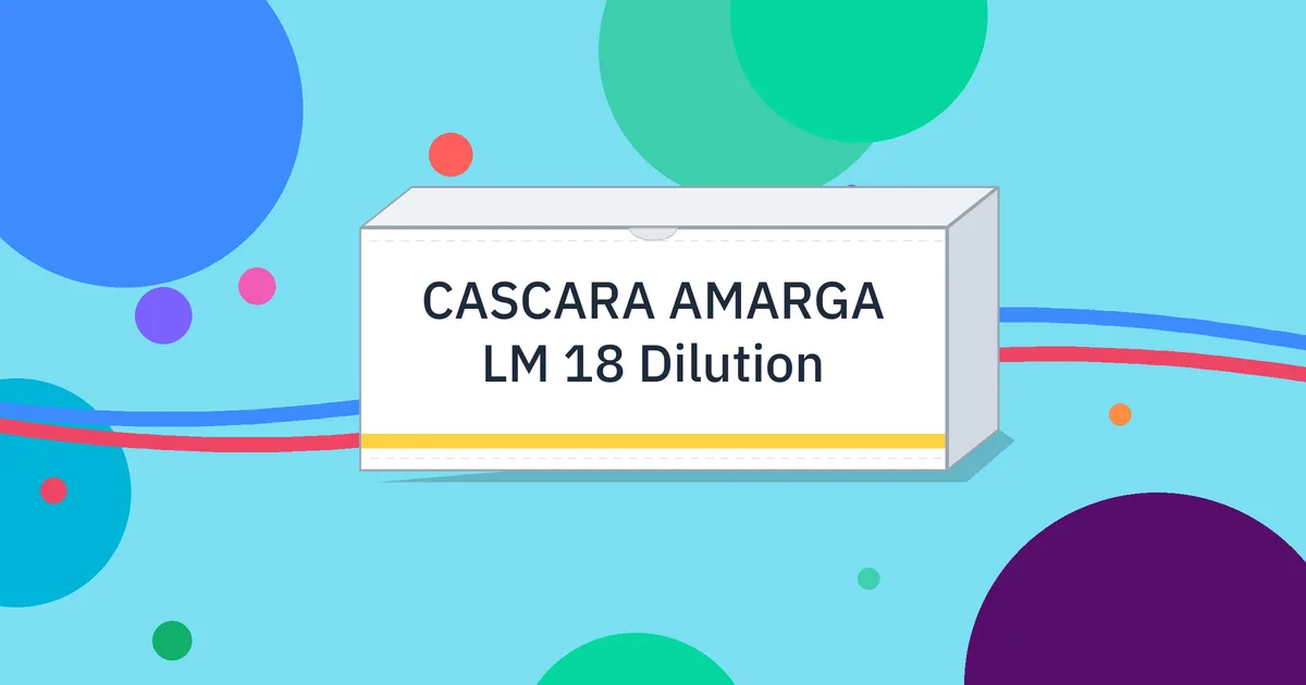 Symbolbild: Packung mit der Aufschrift CASCARA AMARGA LM 18 Dilution (PZN 13432505) – Verfügbarkeit und Bezug in Apotheken in Frankfurt am Main