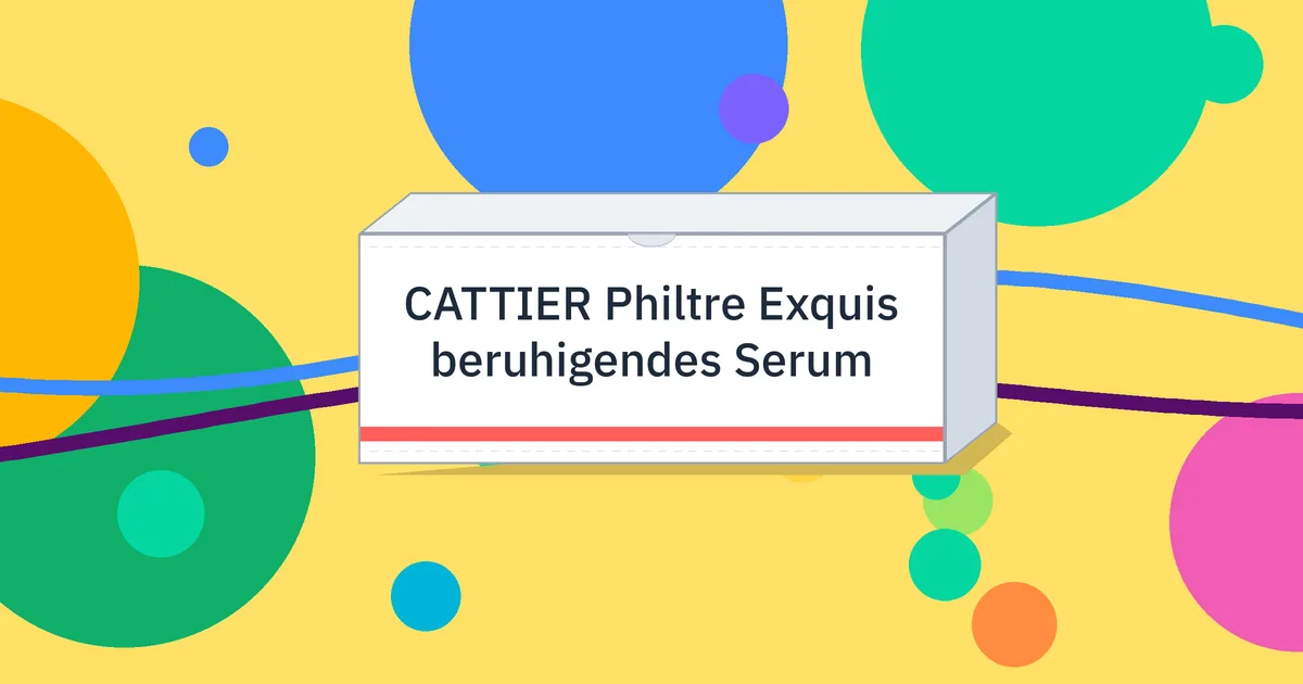 Symbolbild: Packung mit der Aufschrift CATTIER Philtre Exquis beruhigendes Serum (PZN 13861790) – Verfügbarkeit und Bezug in Apotheken in Frankfurt am Main
