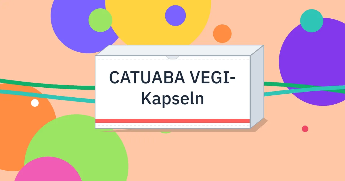 Symbolbild: Packung mit der Aufschrift CATUABA VEGI-Kapseln (PZN 09926130) – Verfügbarkeit und Bezug in Apotheken in Frankfurt am Main
