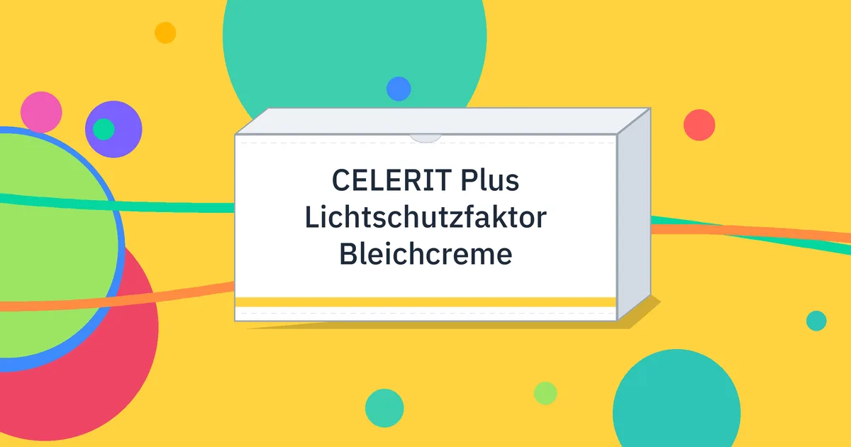 Symbolbild: Packung mit der Aufschrift CELERIT Plus Lichtschutzfaktor Bleichcreme (PZN 01094799) – Verfügbarkeit und Bezug in Apotheken in Frankfurt am Main