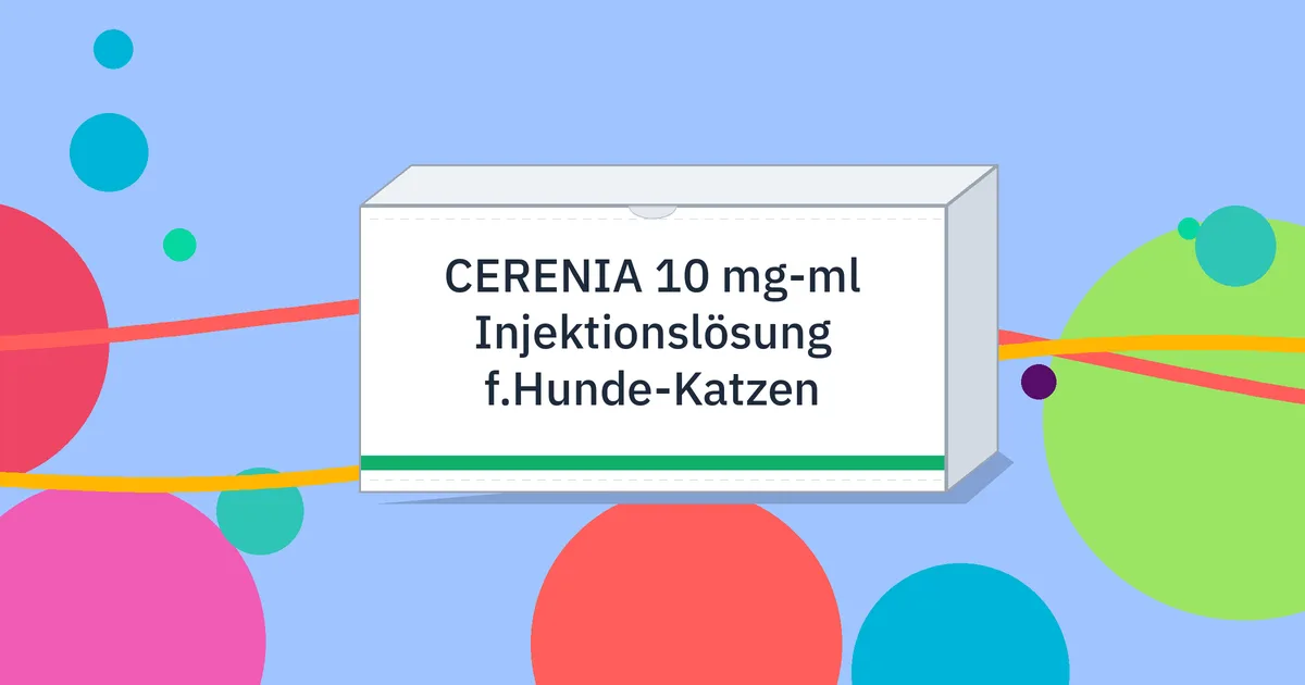 Symbolbild: Packung mit der Aufschrift CERENIA 10 mg-ml Injektionslösung f.Hunde-Katzen (PZN 17937892) – Verfügbarkeit und Bezug in Apotheken in Frankfurt am Main