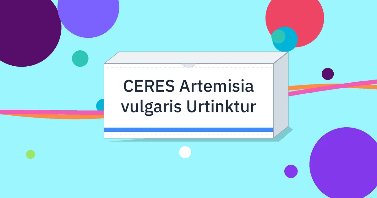 Symbolbild: Packung mit der Aufschrift CERES Artemisia vulgaris Urtinktur (PZN 11520837) – Verfügbarkeit und Bezug in Apotheken in Frankfurt am Main