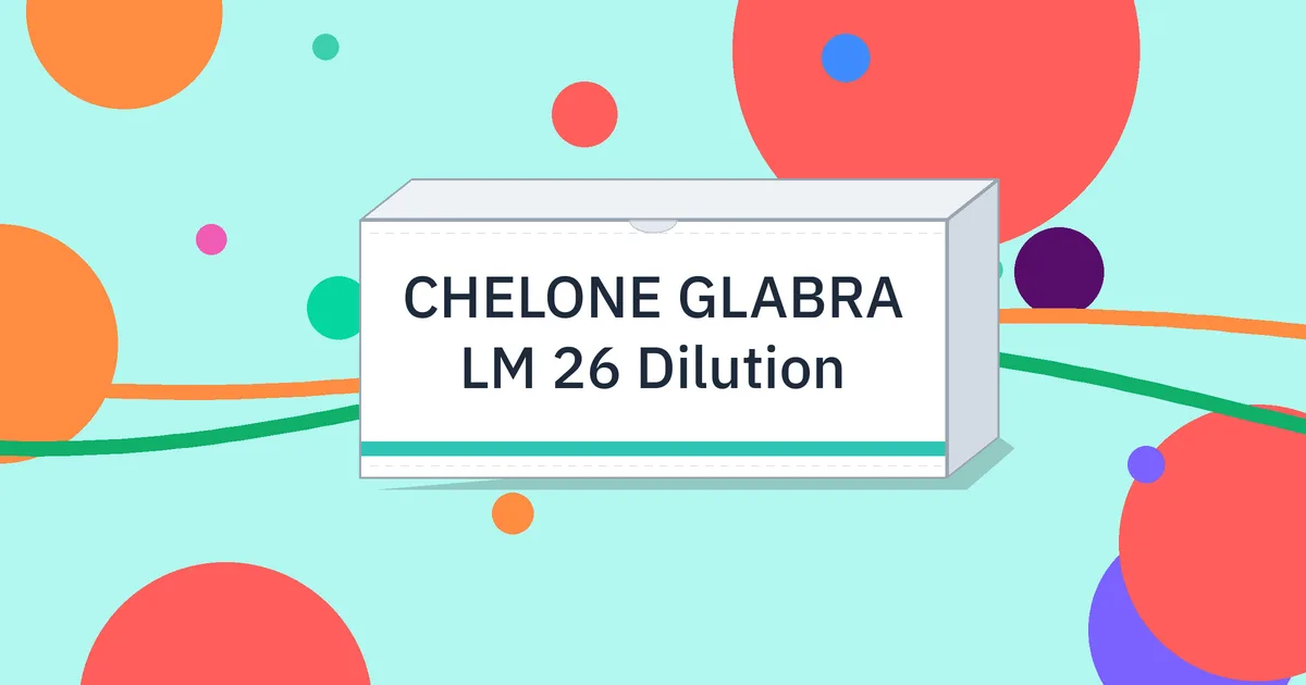 Symbolbild: Packung mit der Aufschrift CHELONE GLABRA LM 26 Dilution (PZN 13440031) – Verfügbarkeit und Bezug in Apotheken in Frankfurt am Main