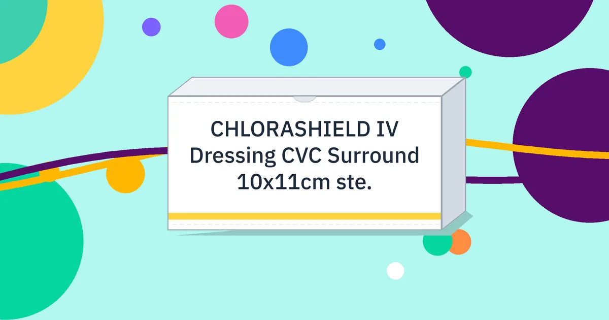 Symbolbild: Packung mit der Aufschrift CHLORASHIELD IV Dressing CVC Surround 10x11cm ste. (PZN 16914110) – Verfügbarkeit und Bezug in Apotheken in Frankfurt am Main