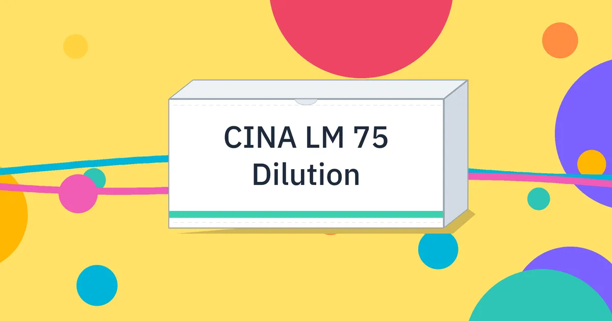 Symbolbild: Packung mit der Aufschrift CINA LM 75 Dilution (PZN 12819739) – Verfügbarkeit und Bezug in Apotheken in Frankfurt am Main
