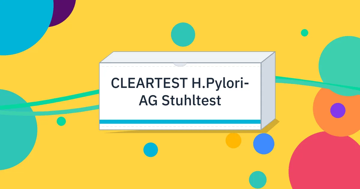 Symbolbild: Packung mit der Aufschrift CLEARTEST H.Pylori-AG Stuhltest (PZN 10628840) – Verfügbarkeit und Bezug in Apotheken in Frankfurt am Main