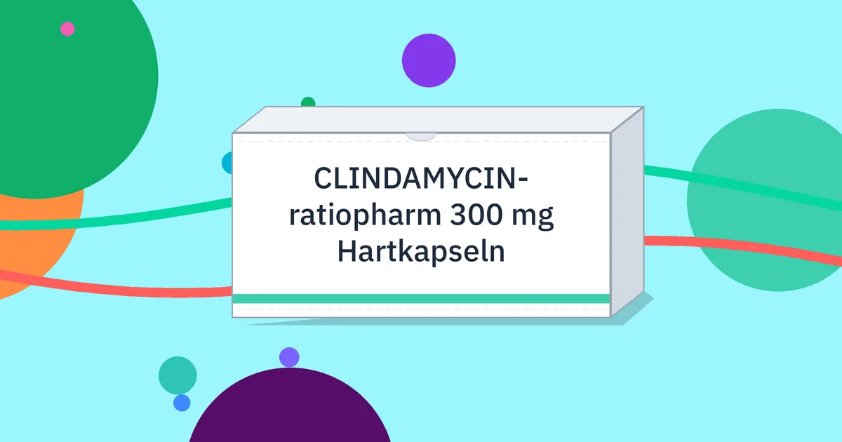 Symbolbild: Packung mit der Aufschrift CLINDAMYCIN-ratiopharm 300 mg Hartkapseln (PZN 01833699) – Verfügbarkeit und Bezug in Apotheken in Frankfurt am Main