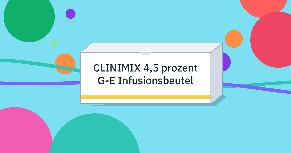 Symbolbild: Packung mit der Aufschrift CLINIMIX 4,5 prozent G-E Infusionsbeutel (PZN 07517597) – Verfügbarkeit und Bezug in Apotheken in Frankfurt am Main