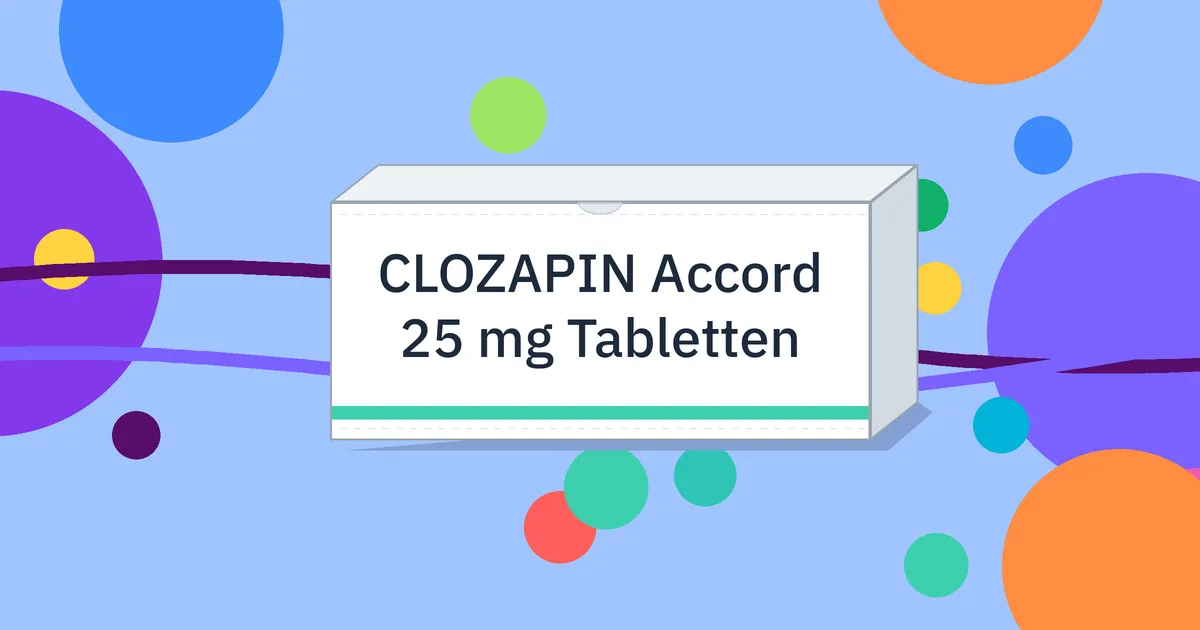 Symbolbild: Packung mit der Aufschrift CLOZAPIN Accord 25 mg Tabletten (PZN 19103180) – Verfügbarkeit und Bezug in Apotheken in Frankfurt am Main
