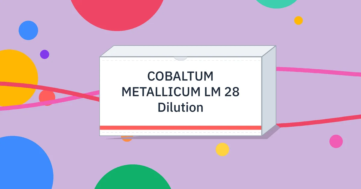 Symbolbild: Packung mit der Aufschrift COBALTUM METALLICUM LM 28 Dilution (PZN 12823310) – Verfügbarkeit und Bezug in Apotheken in Frankfurt am Main