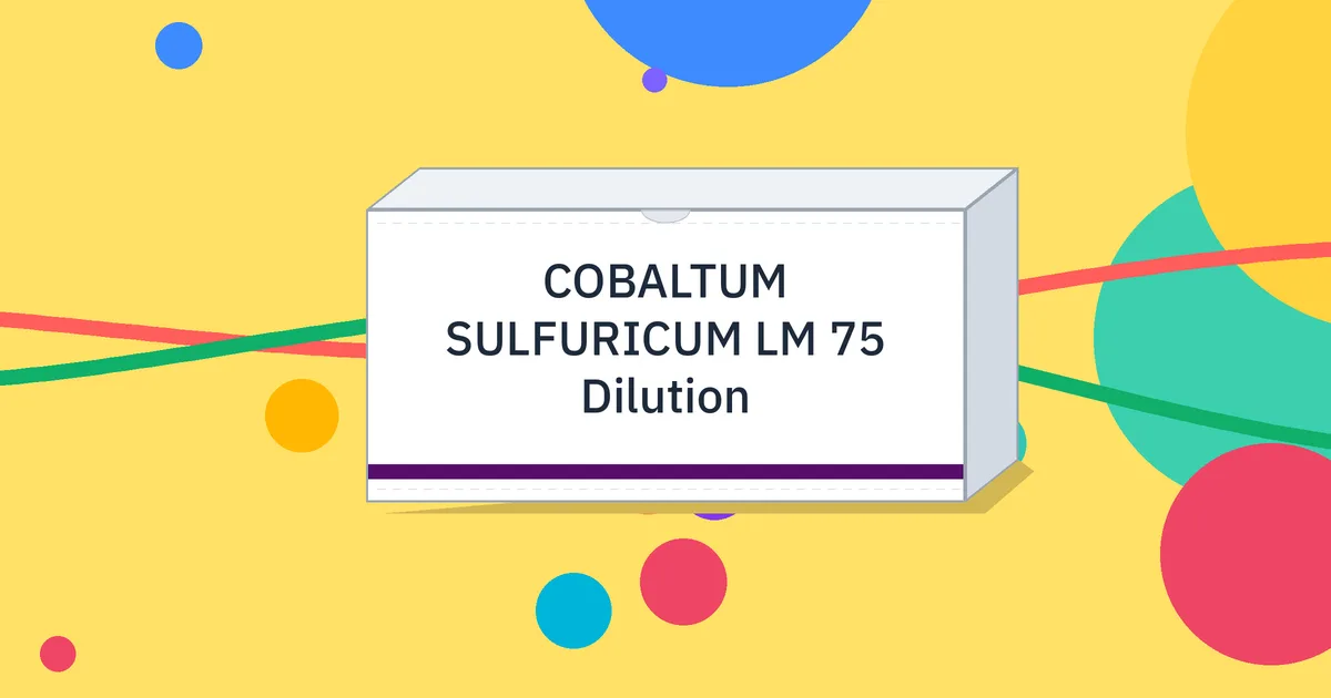Symbolbild: Packung mit der Aufschrift COBALTUM SULFURICUM LM 75 Dilution (PZN 12824806) – Verfügbarkeit und Bezug in Apotheken in Frankfurt am Main