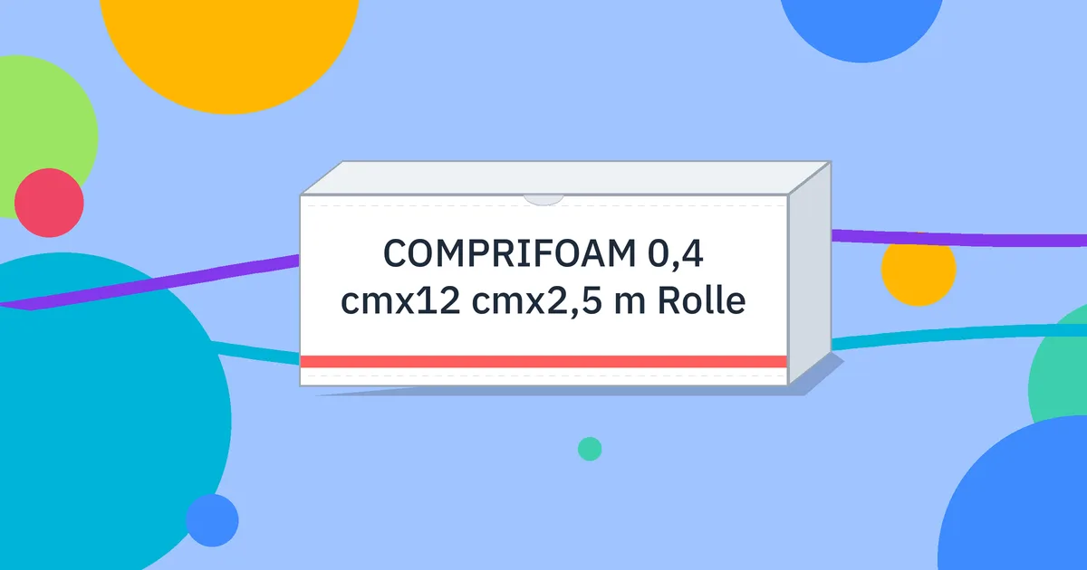 Symbolbild: Packung mit der Aufschrift COMPRIFOAM 0,4 cmx12 cmx2,5 m Rolle (PZN 00831089) – Verfügbarkeit und Bezug in Apotheken in Frankfurt am Main