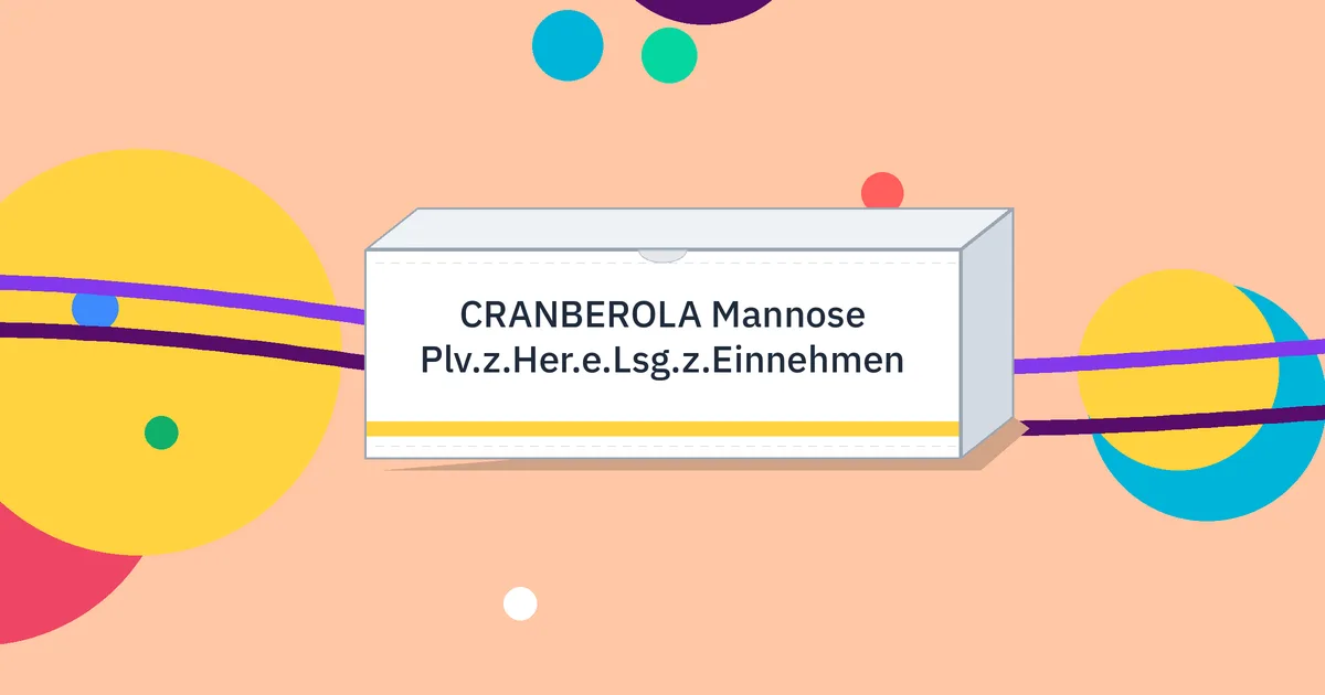 Symbolbild: Packung mit der Aufschrift CRANBEROLA Mannose Plv.z.Her.e.Lsg.z.Einnehmen (PZN 13879005) – Verfügbarkeit und Bezug in Apotheken in Frankfurt am Main