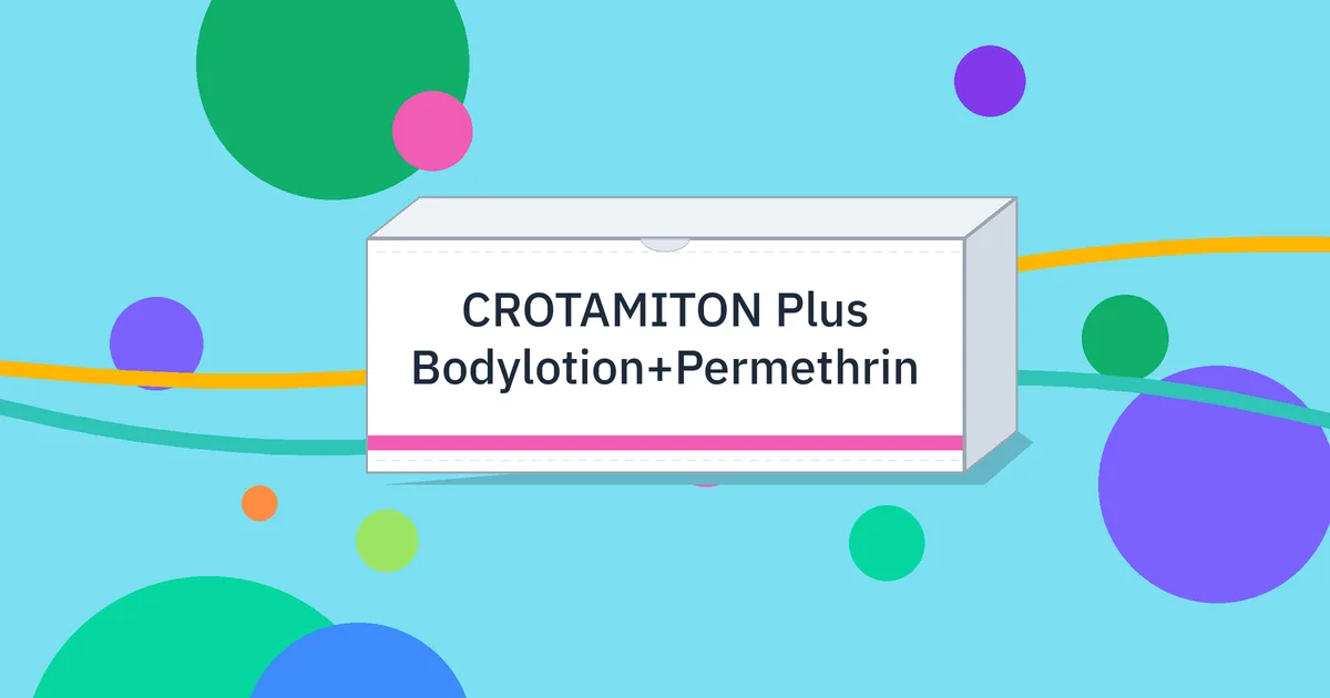 Symbolbild: Packung mit der Aufschrift CROTAMITON Plus Bodylotion+Permethrin (PZN 19900976) – Verfügbarkeit und Bezug in Apotheken in Frankfurt am Main