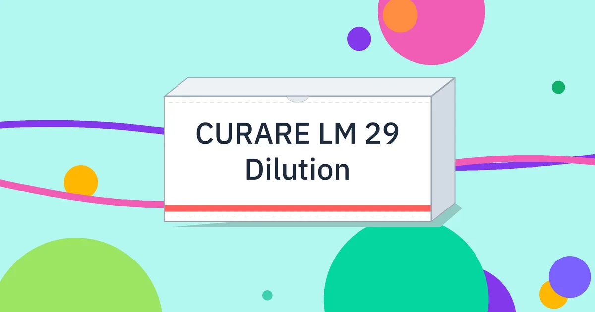 Symbolbild: Packung mit der Aufschrift CURARE LM 29 Dilution (PZN 12839707) – Verfügbarkeit und Bezug in Apotheken in Frankfurt am Main