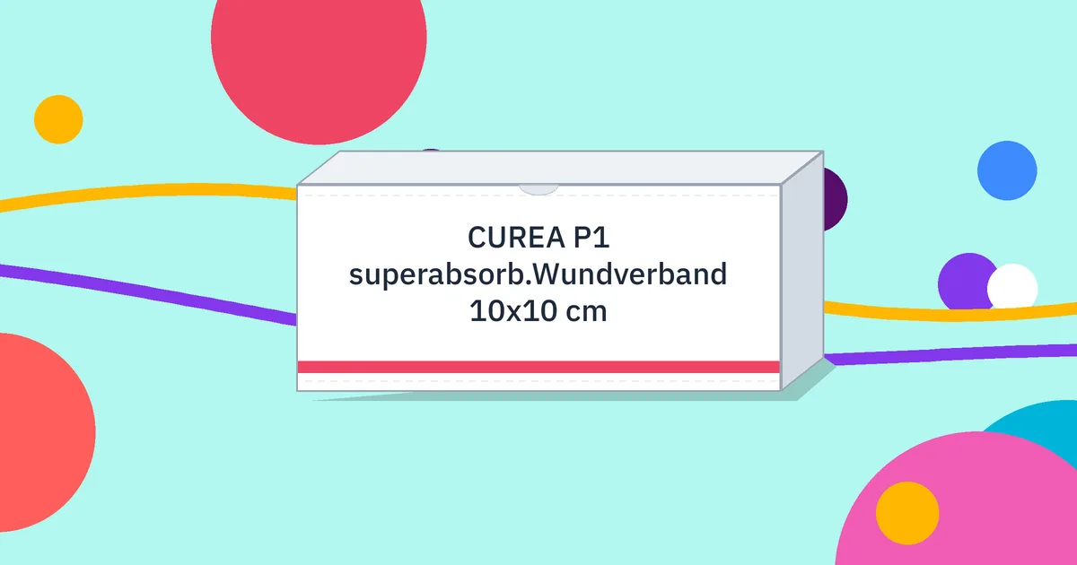Symbolbild: Packung mit der Aufschrift CUREA P1 superabsorb.Wundverband 10x10 cm (PZN 11113977) – Verfügbarkeit und Bezug in Apotheken in Frankfurt am Main