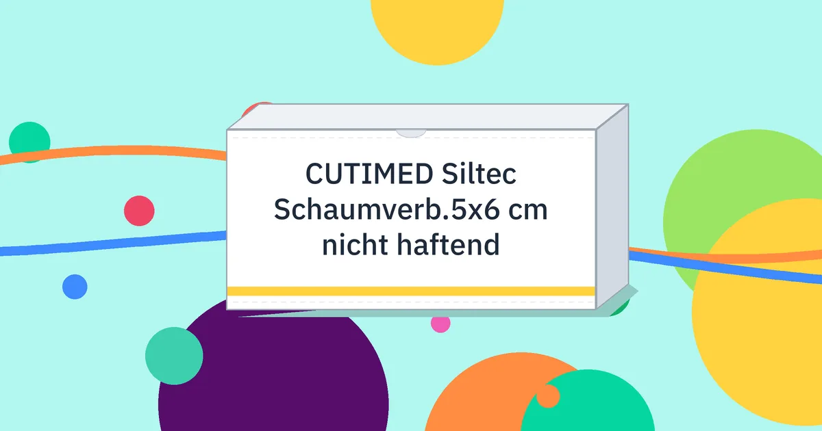 Symbolbild: Packung mit der Aufschrift CUTIMED Siltec Schaumverb.5x6 cm nicht haftend (PZN 19787155) – Verfügbarkeit und Bezug in Apotheken in Frankfurt am Main