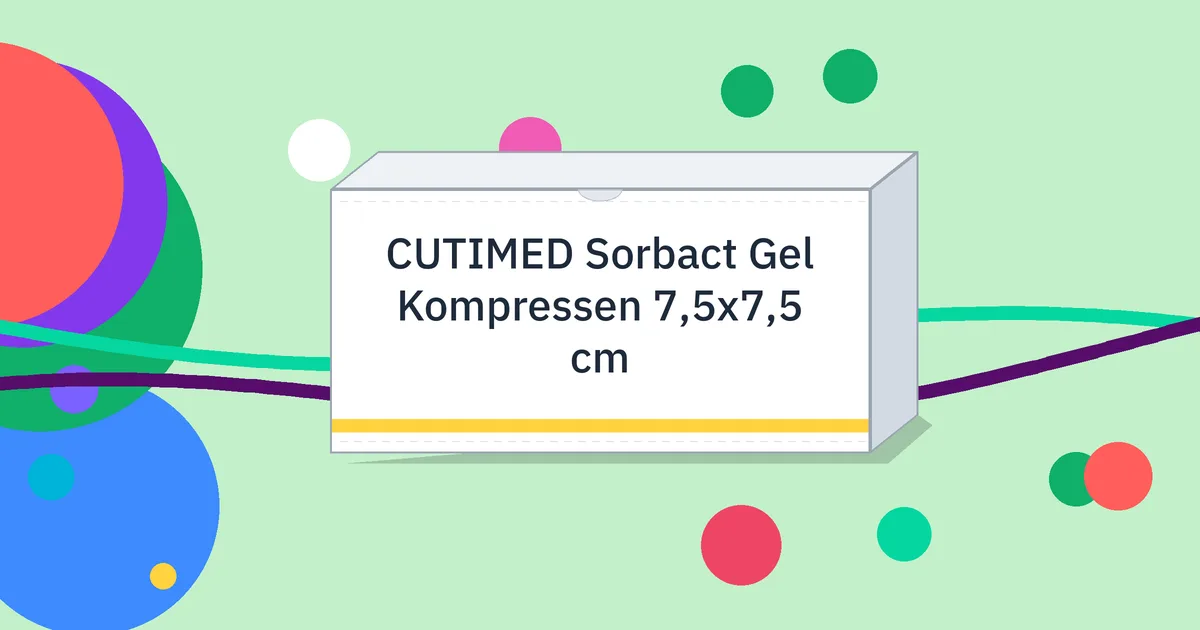 Symbolbild: Packung mit der Aufschrift CUTIMED Sorbact Gel Kompressen 7,5x7,5 cm (PZN 18170234) – Verfügbarkeit und Bezug in Apotheken in Frankfurt am Main