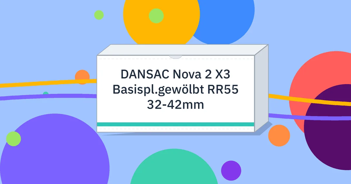 Symbolbild: Packung mit der Aufschrift DANSAC Nova 2 X3 Basispl.gewölbt RR55 32-42mm (PZN 03625427) – Verfügbarkeit und Bezug in Apotheken in Frankfurt am Main