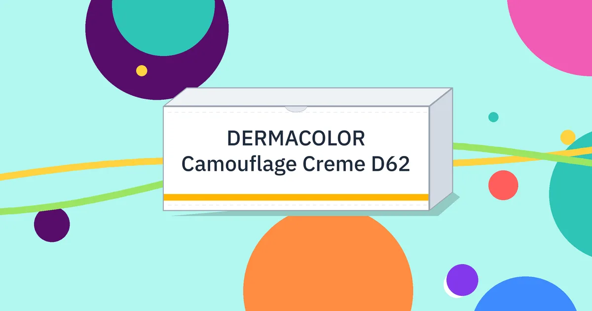 Symbolbild: Packung mit der Aufschrift DERMACOLOR Camouflage Creme D62 (PZN 15819042) – Verfügbarkeit und Bezug in Apotheken in Frankfurt am Main
