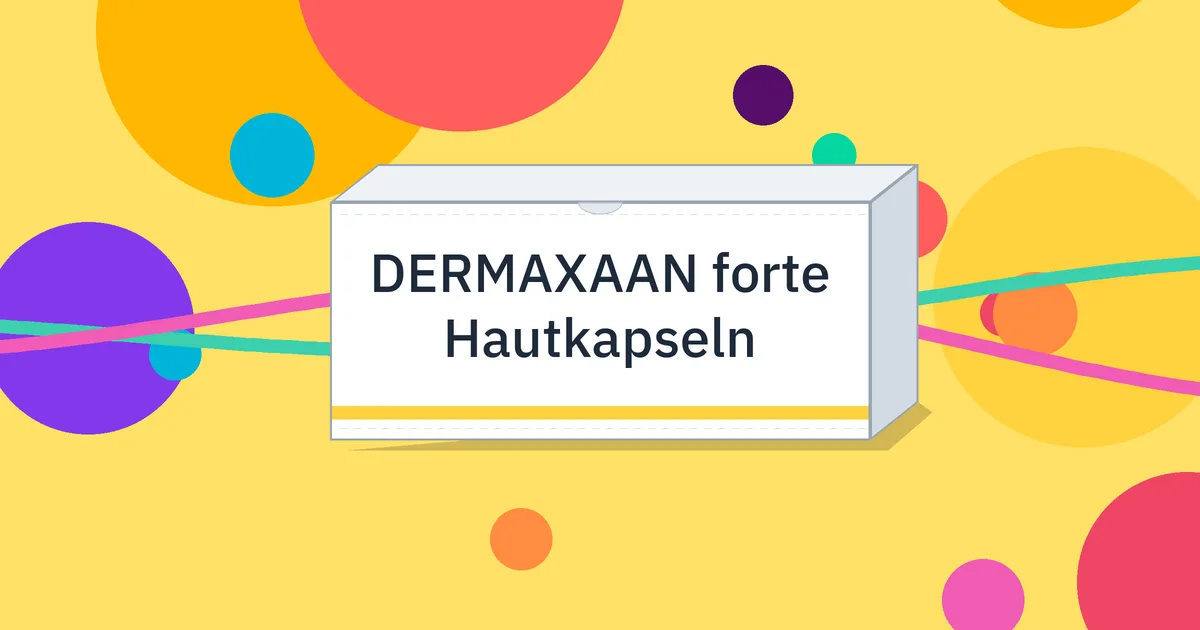 Symbolbild: Packung mit der Aufschrift DERMAXAAN forte Hautkapseln (PZN 11350223) – Verfügbarkeit und Bezug in Apotheken in Frankfurt am Main