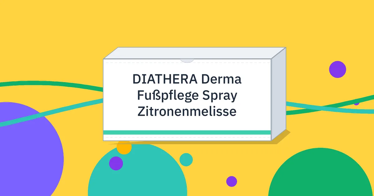Symbolbild: Packung mit der Aufschrift DIATHERA Derma Fußpflege Spray Zitronenmelisse (PZN 20841285) – Verfügbarkeit und Bezug in Apotheken in Frankfurt am Main